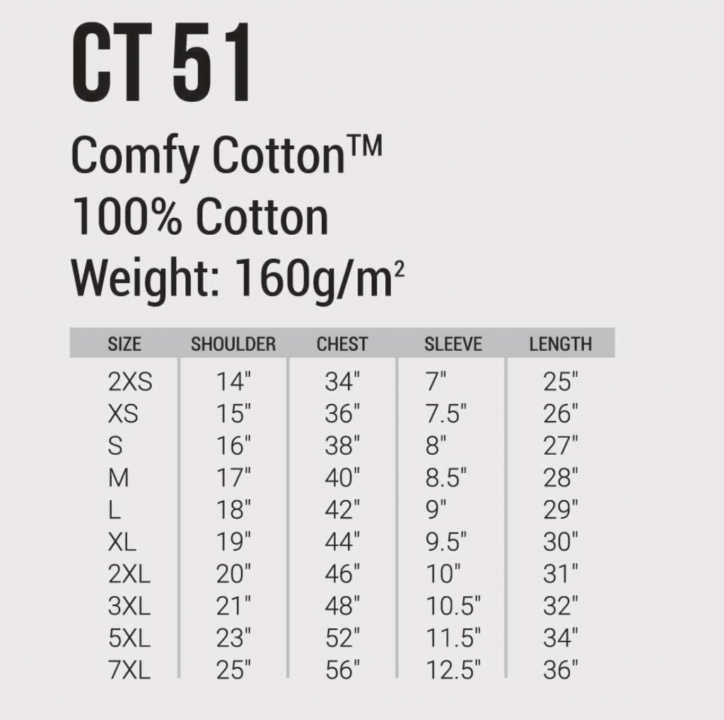CT51 Comfy Cotton RN (160 gsm) - T Shirt Printing Singapore